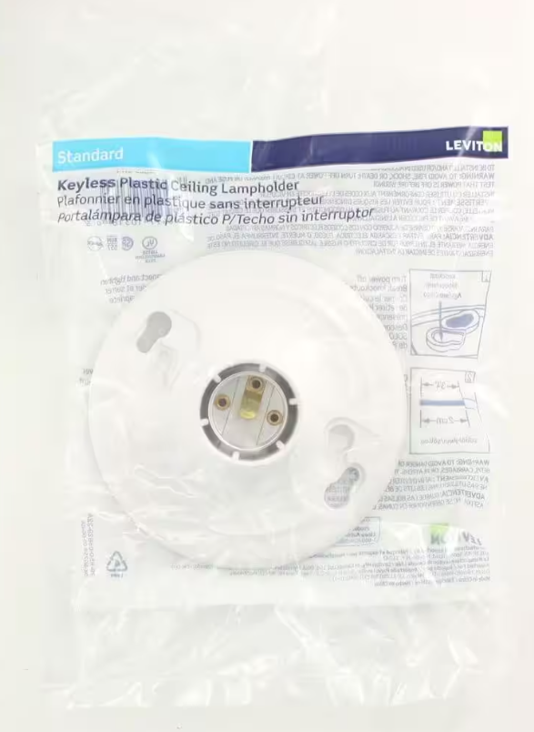 Leviton Plastic Keyless Lamp Holder Light Socket Fixture 660W 250V | eBay