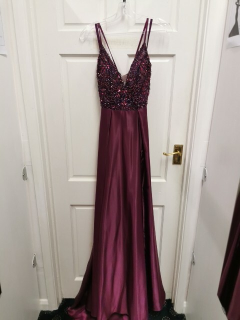 Gurbani G2288 size 6 Burgundy satin Evening Dress Prom NWT | eBay