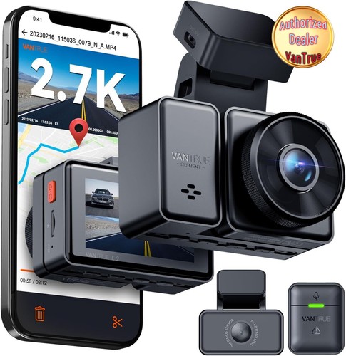 Vantrue E2 Dash Cam Front and Rear with Voice Control, 2.7K + 2.7K Dual Dash Cam | eBay