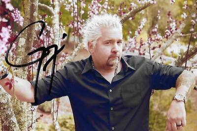 Guy Fieri signed-auto Diners, Drive-Ins and Dives chef Rare 4x6 photo ...