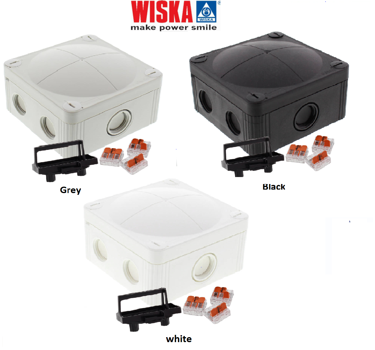 WISKA COMBI WATERPROOF JUNCTION BOXES WITH 3 WAY 221-413 WAGO-IP66 OUTDOOR LIGHT | eBay