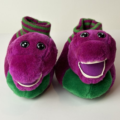 Vintage 1993 Barney Slippers Toddler Children Size S 5-6 Plush Rare ...