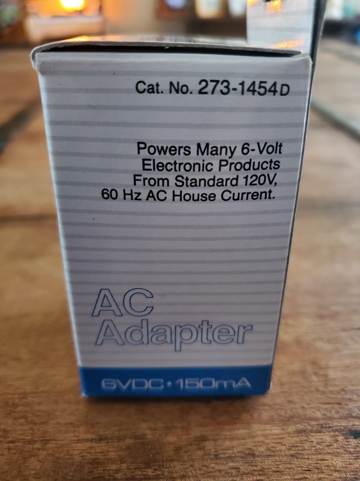 6V AC Power Adapter Radio Shack 150mA 120vac 60hz 3w, 6v dc Cat no. 273-1454D | eBay