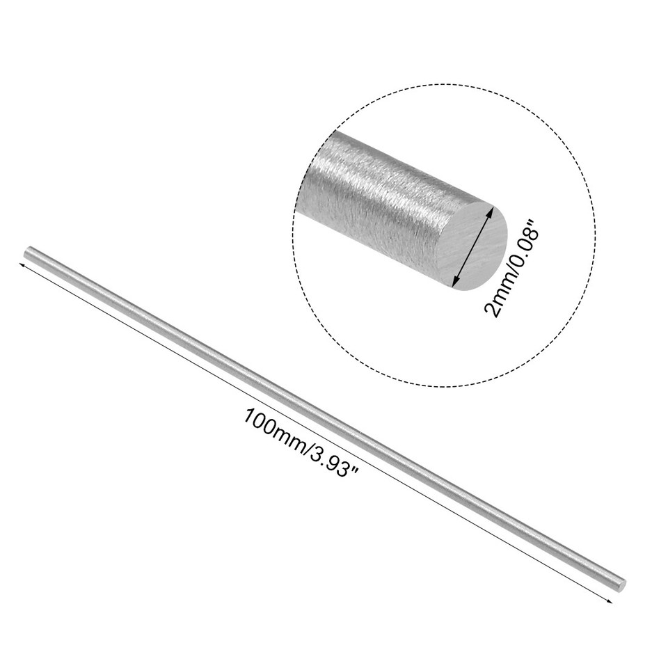 Round Metal Rods 2mm x 100mm High Speed Steel (HSS) Lathe Bar Stock 10 ...