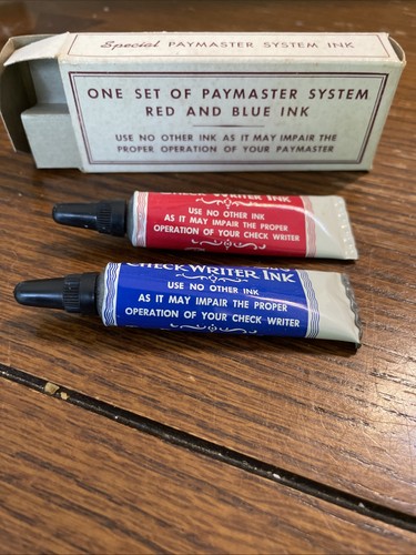 Vintage Special Paymaster System Check Writer Red & Blue Ink | eBay