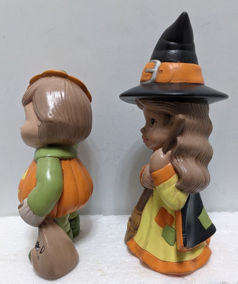 Vintage Halloween Dona Mold Sweet Tots Girl Witch Boy Pumpkin Jack O ...