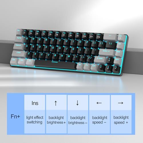 Portable 60% Mechanical Gaming Keyboard, MK-Box LED Backlit Black/Red ...