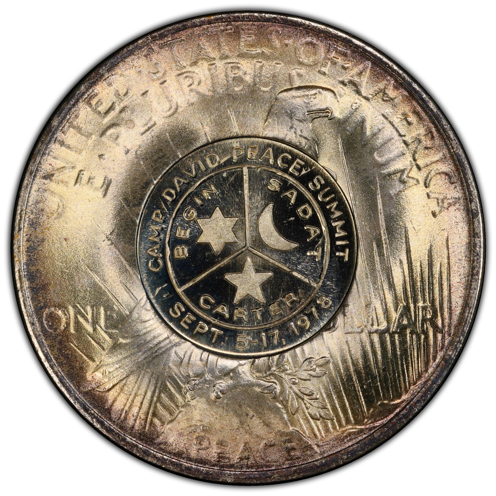 1922 Peace $1 PCGS MS66 SOLE FINEST 1978 Camp David Peace Summit MW ...