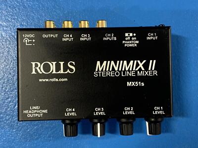Rolls MX51s Mini Mix 2 Stereo Line Four-Channel Mixer - No Power Cord ...