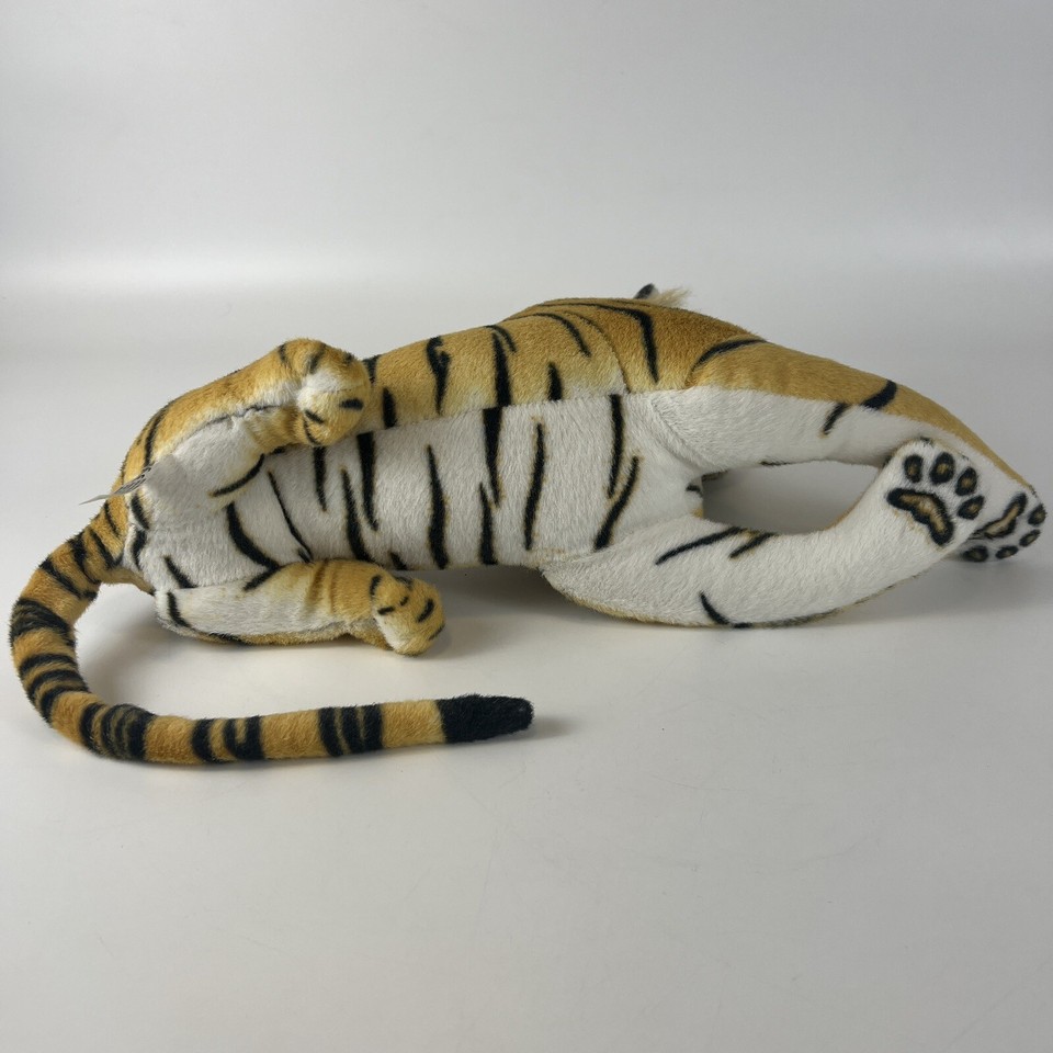Bengal Tiger Stuffed Animal Plush 19” Orange Black Hard Head Laying | eBay