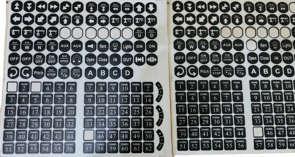 Magnetek Radio Remote Control Transmitter Push Button Decal Label Sheet ...