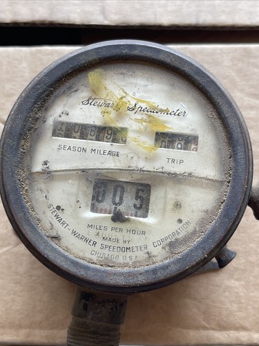 Old Antique Vintage Stewart Warner Speedometer & Odometer Uncleaned As ...
