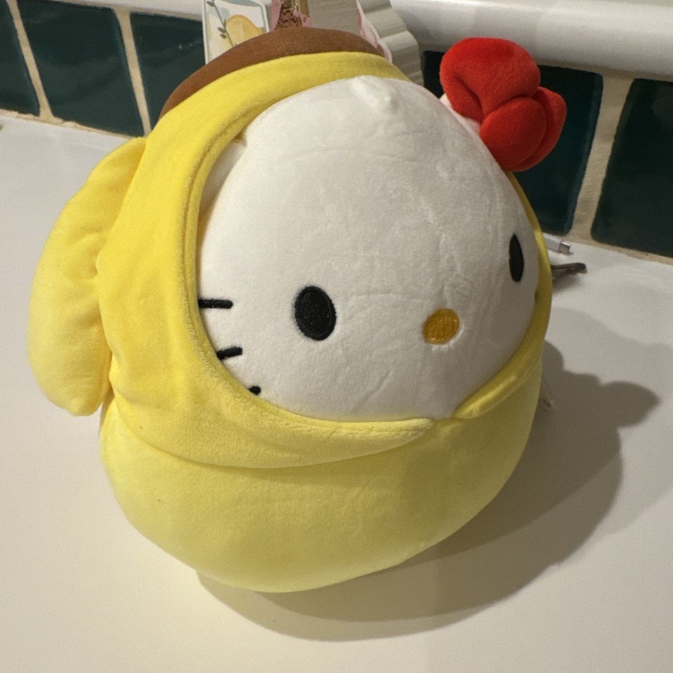 Squishmallows Hello Kitty Pompompurin Hoodie 8” Stuffed Plush NWT | eBay
