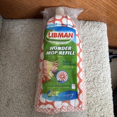 Libman Wonder Mop Orange White Microfiber Snap-On Refill Head | eBay