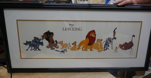 Lion King Cast of Characters 1994 Framed Disney Sericel Ltd 5,000 Simba ...