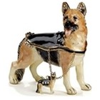 Kubla Crafts Jeweled Trinket Box - GERMAN SHEPHERD with NECKLACE - KUB ...