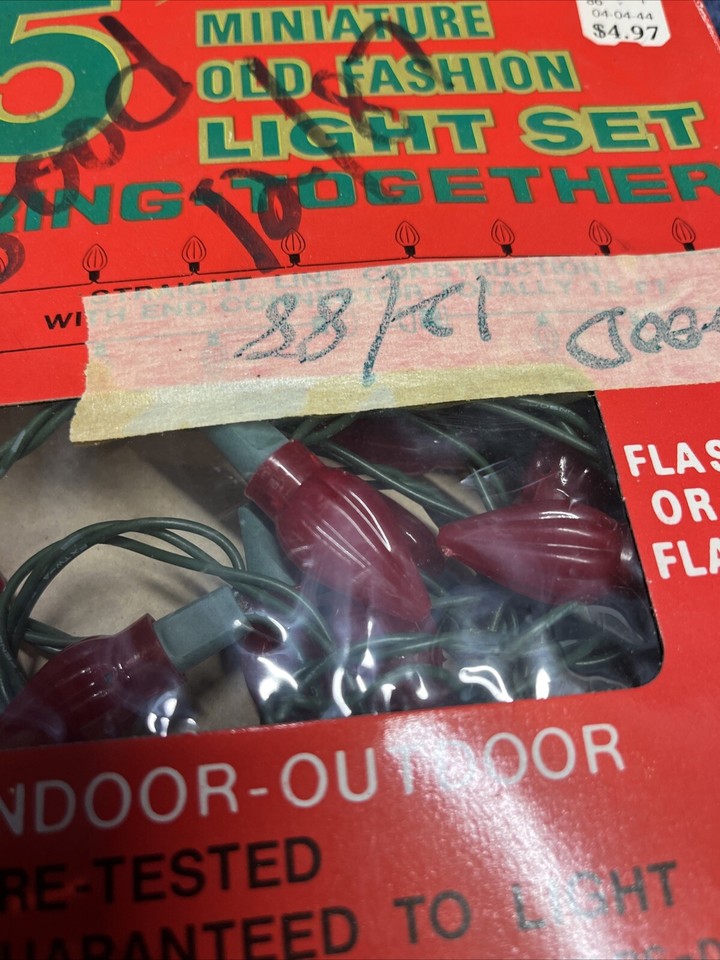 VINTAGE 35 RED MINIATURE OLD FASHION LIGHT SET INDOOR/OUTDOOR Y2 | eBay