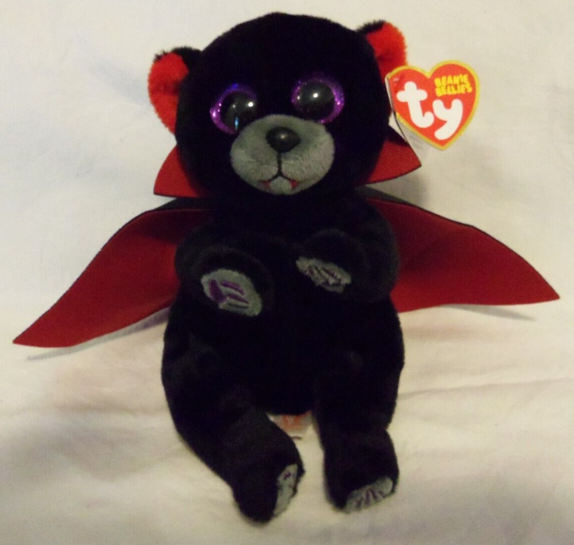 NEW 2022 Ty Beanie Baby Bellies BEARLA the Halloween Vampire Bear (6 ...