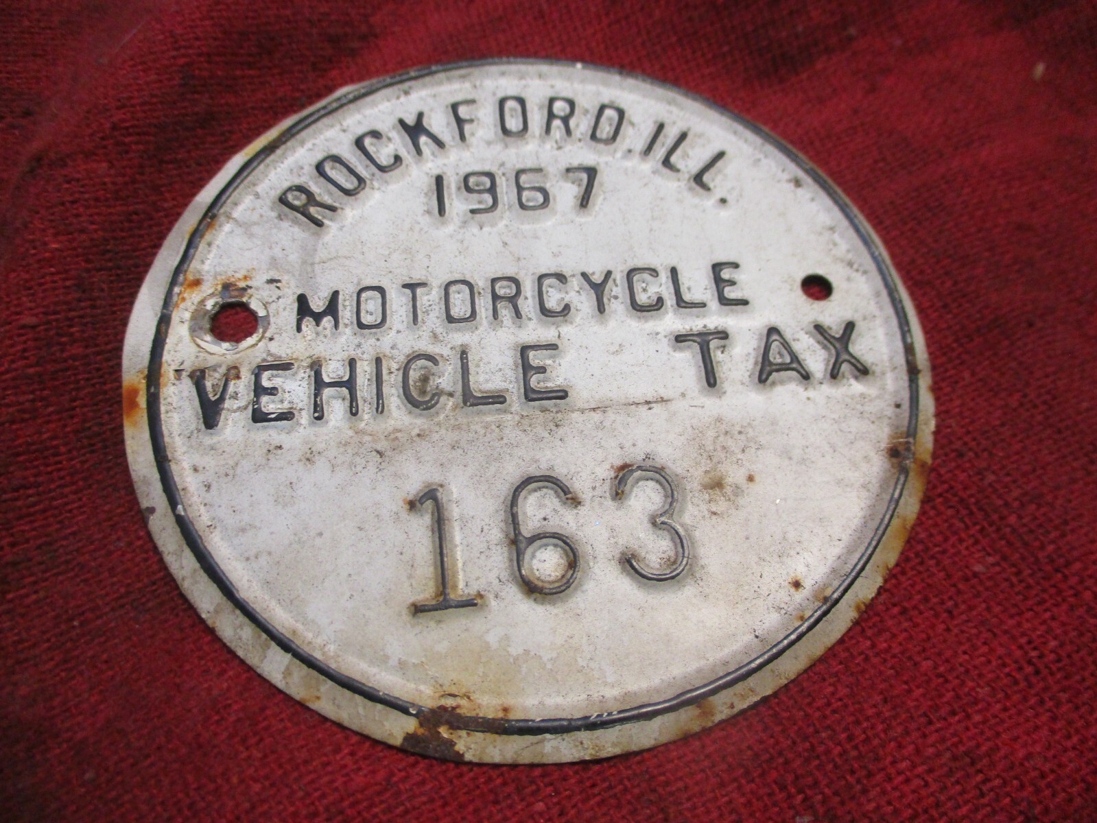 1967 Illinois Vintage Vehicle Tax Plate Antique Triumph BSA Harley ...