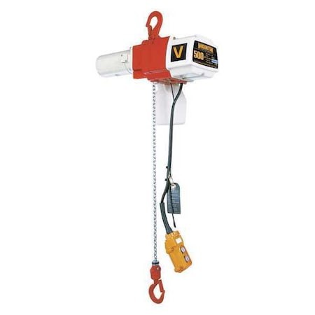 Harrington Ed500v-15 Electric Chain Hoist, 500 Lb, 15 Ft, Hook Mounted ...