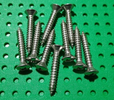 10 PACK No10 x 1.¼" 32mm SELF TAPPER Pozi Raised Countersunk Screw A2 ...
