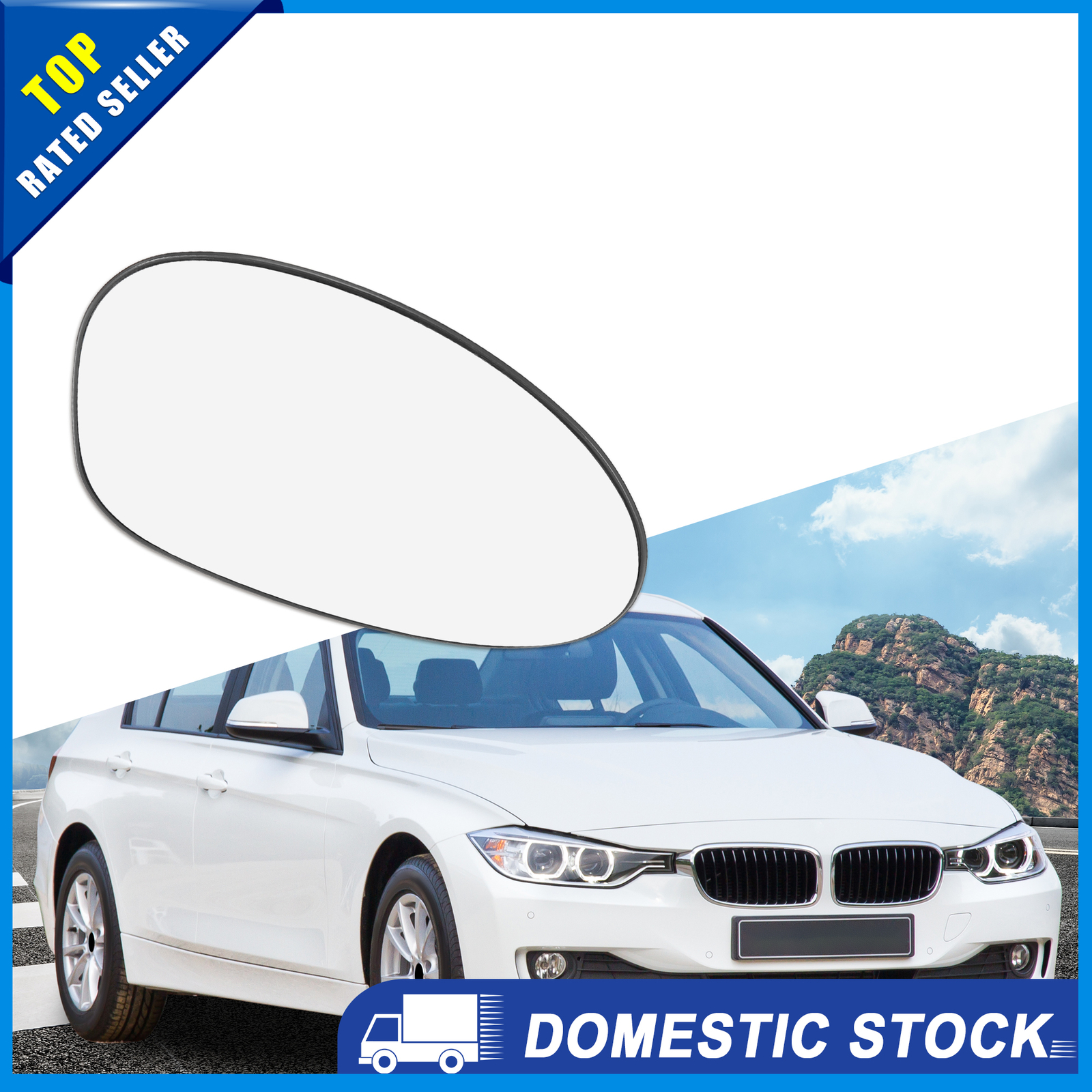 51167145267 Car Rearview Mirror Glass w/ Heated 1 Piece for BMW 328i 07 ...