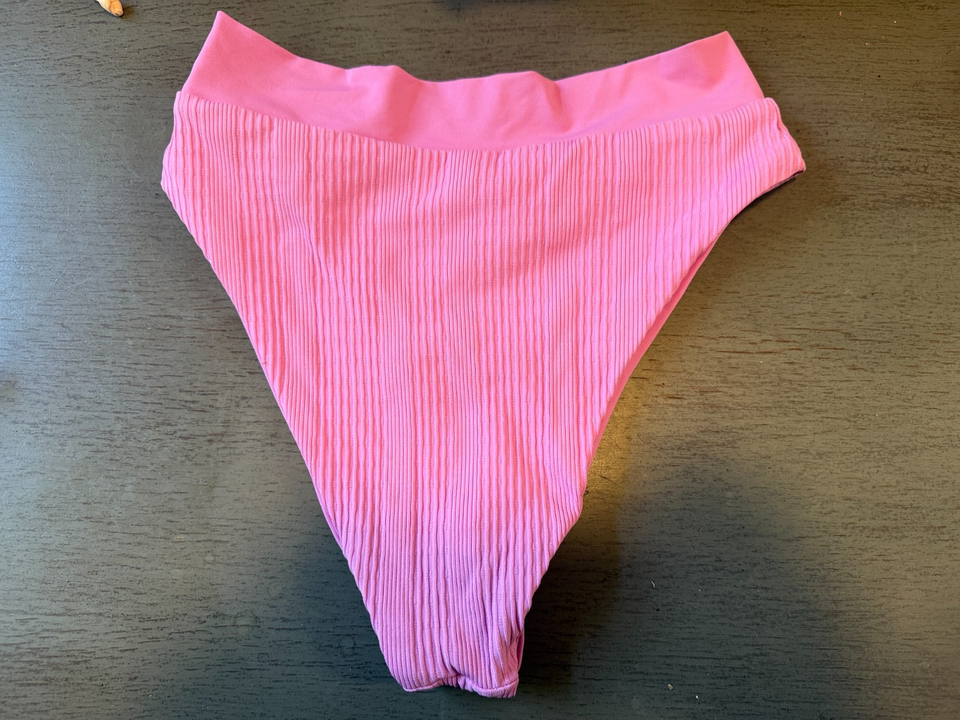 missing label NEW purple ribbed L SPACE lined swimsuit bikini bottom ...