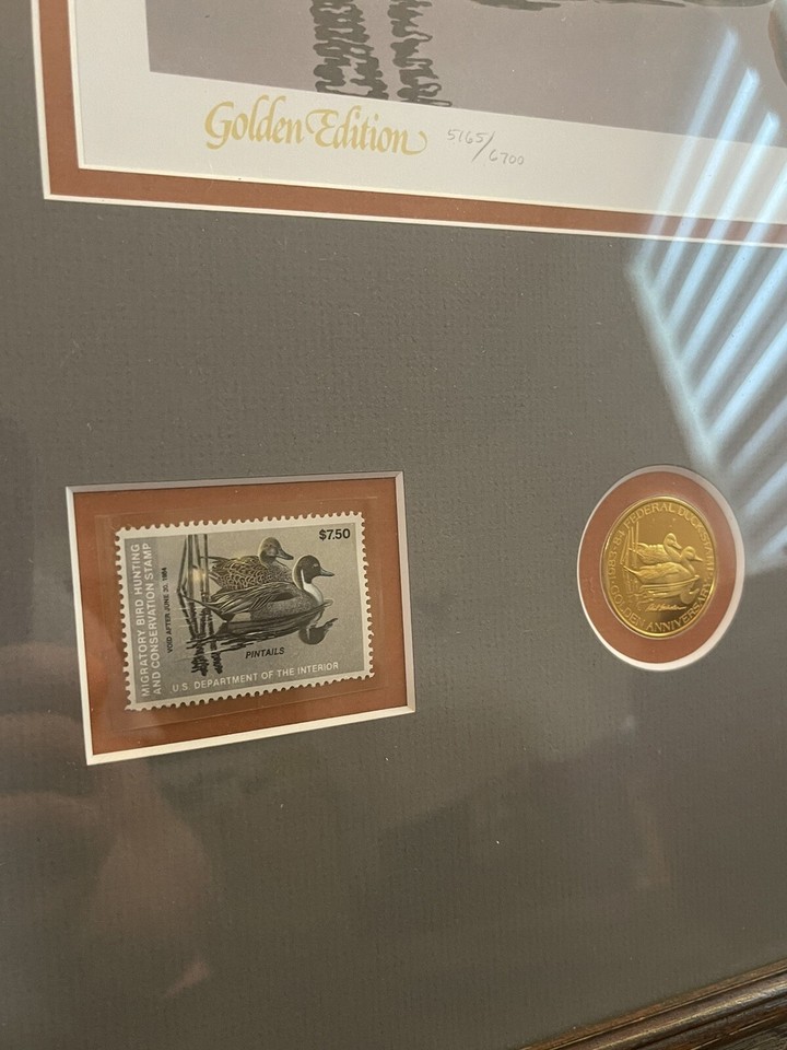 Phil Scholer 1983 Federal Duck Stamp Print Gold Medallion W Double ...