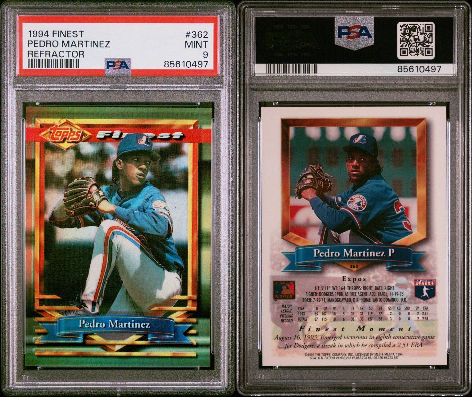 1994 Topps Finest Refractor #362 Pedro Martinez | PSA 9 Mint | | eBay