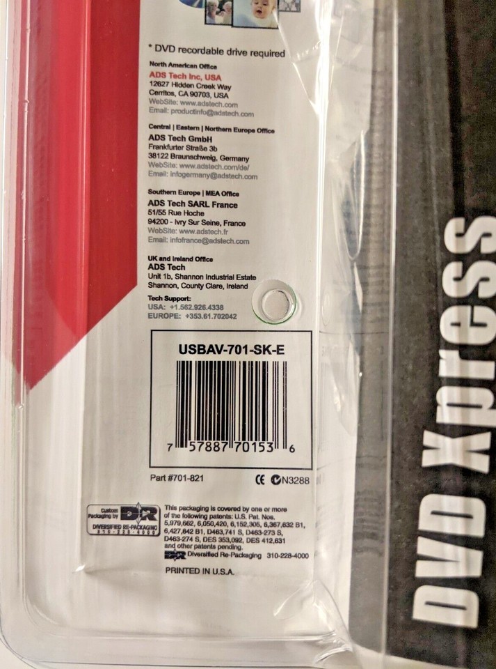 ADS Tech DVD Xpress Transfer Videotapes to CD / DVD USBAV-701-SK-E | eBay
