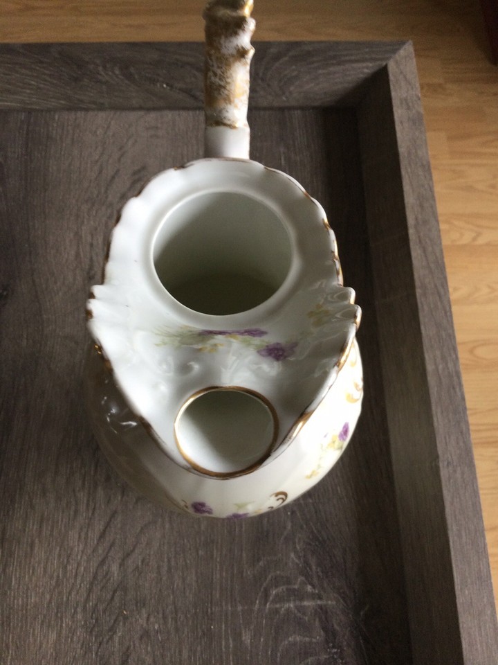 Limoge J. Pouyat JPL France Porcelain Pitcher Embossed Decor Pristine ...