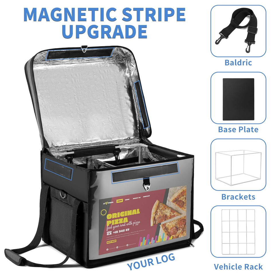Waterproof Insulated Food Delivery Bag for E-Bikes & Scooters, 62L ...