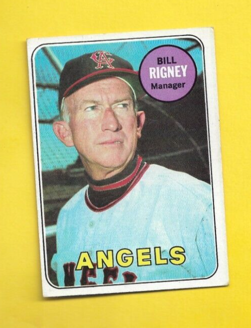 1969 Topps Bill Rigney #182 California Angels #182 GOOD FREE SHIPPING ...