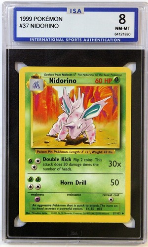 1999 Pokemon #37 Nidorino ISA Graded 8 LOOK! | eBay