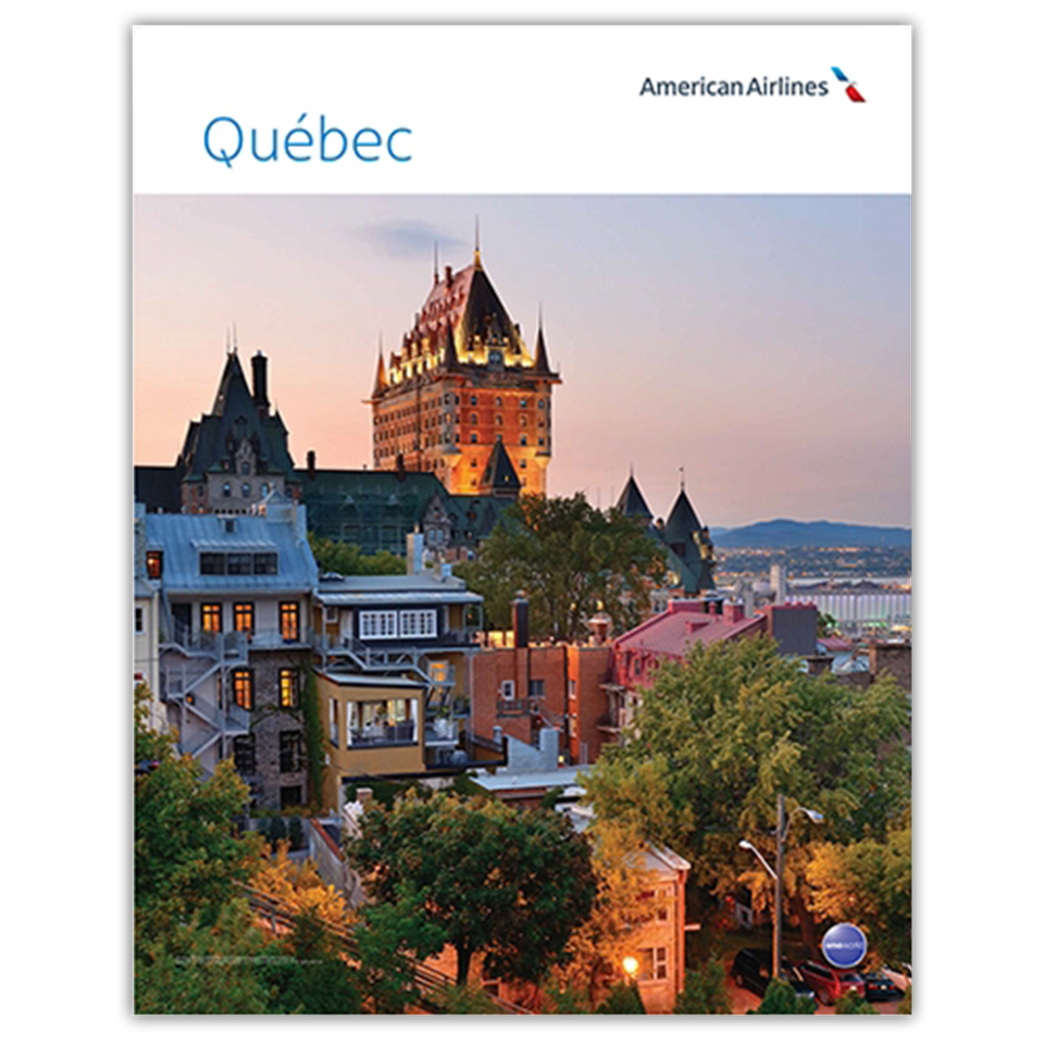 American Airlines Quebec Canada 28" x 22" Color Travel Poster Wall Art ...