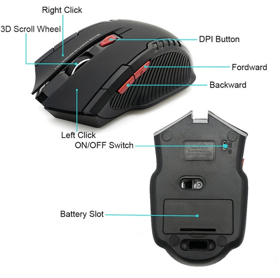 Wireless 3D Gaming Mouse BT function 2.4GHz Dual Mode Ratones Mice USB ...