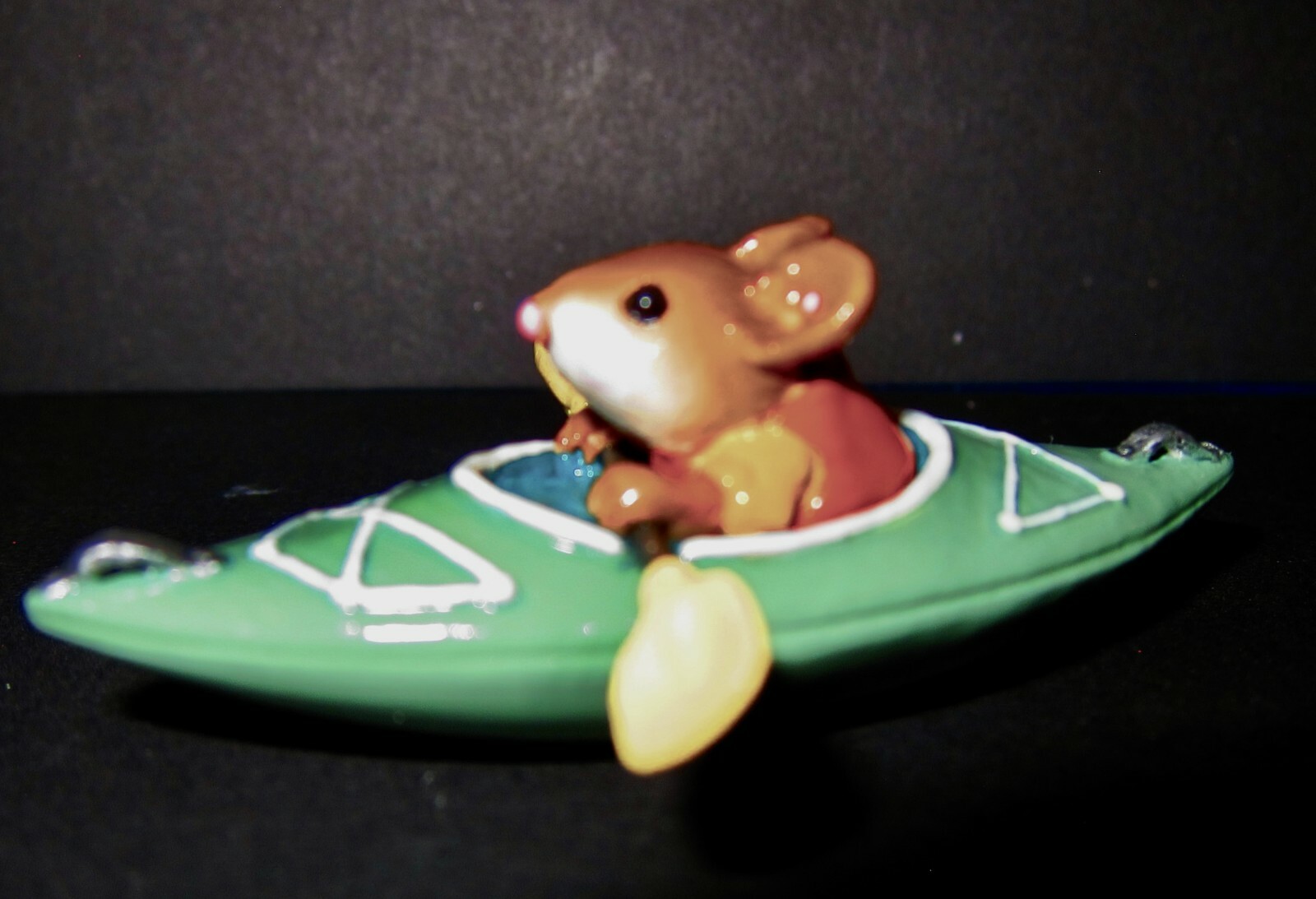 Wee Forest Folk DRIFTING ALONG, WFF# MS-22, GREEN, Kayak Mouse Retired ...
