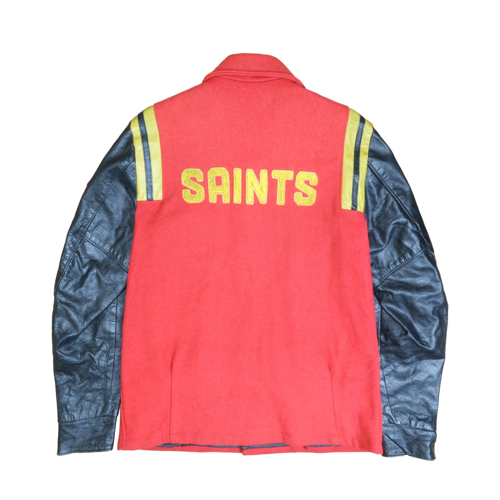 Vintage Saints Leather Wool Varsity Jacket Size 42 Re… - Gem