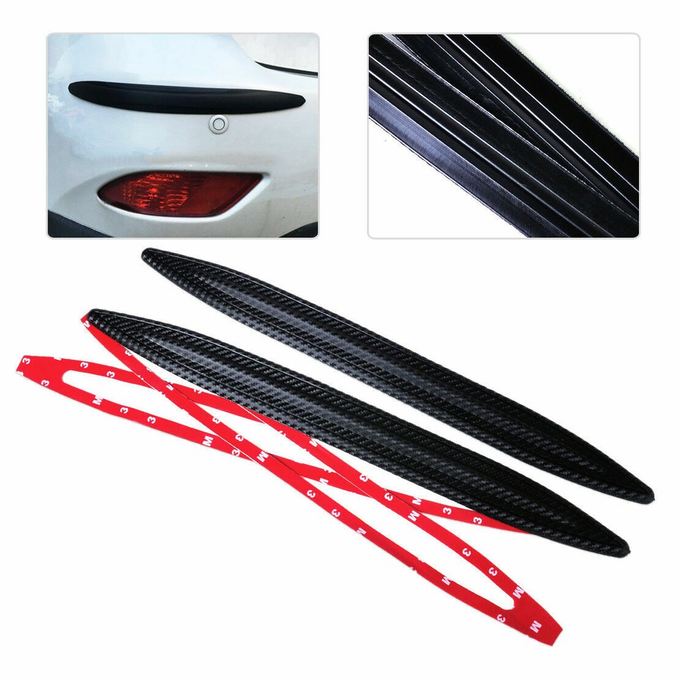 2x Carbon Fiber Pattern Front Rear Bumper Corner Extended Protector ...
