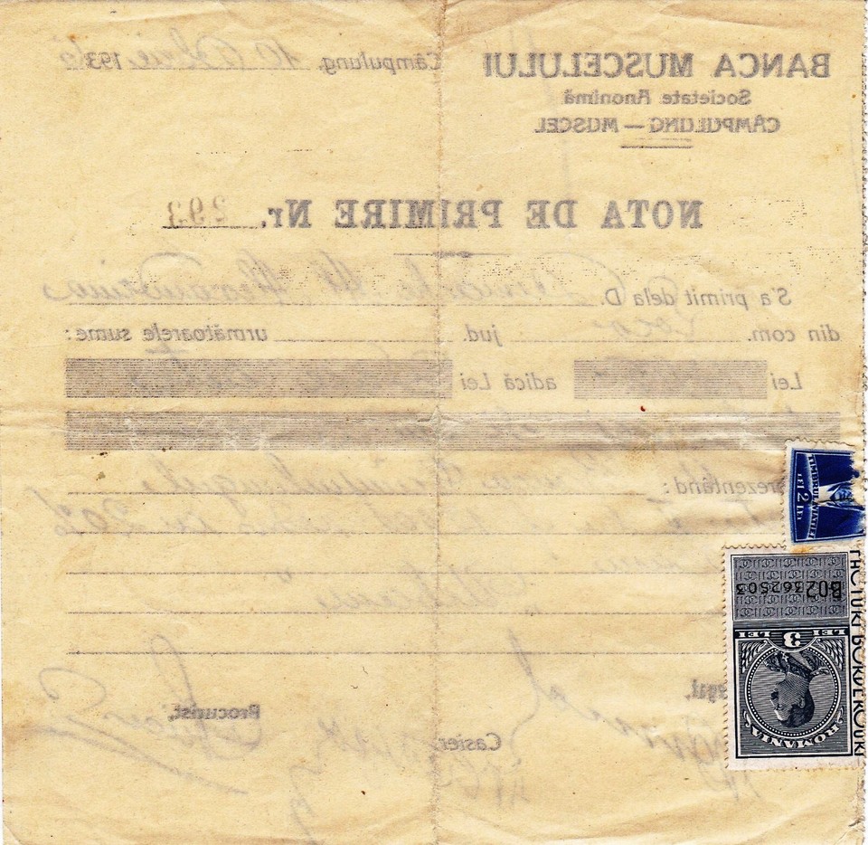 Romania, 1936, Vintage Bill / Receipt - Revenue / Fiscal Stamps ...