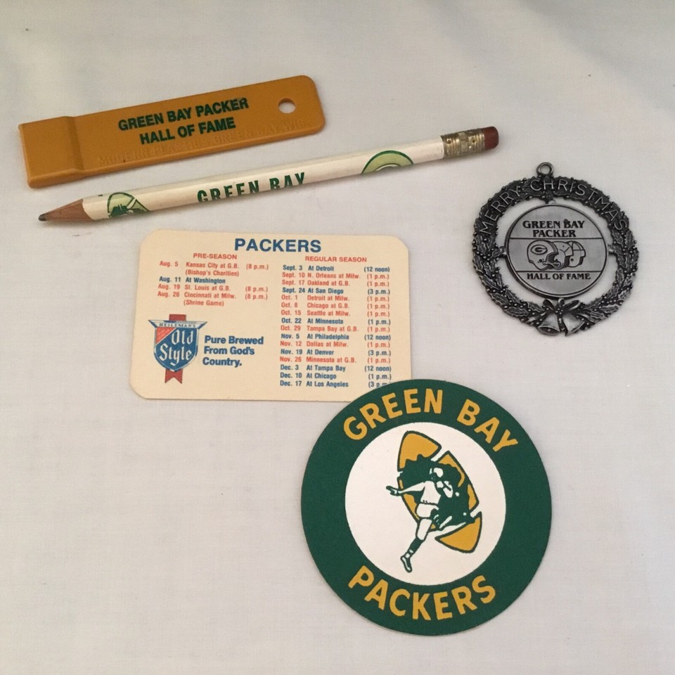 Lot of 7 assorted NFL Green Bay Packers Items - socks book schedule ...