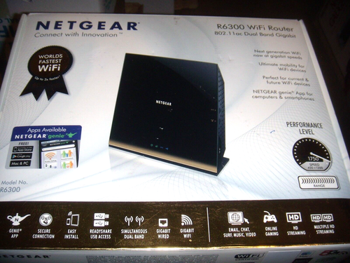 Netgear R6300 AC1750 Smart WiFI Router Model R6300v2 802.11a/b/g/n, 802 ...