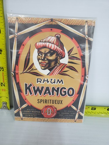 Kwango rhum rum liquor label African American | eBay