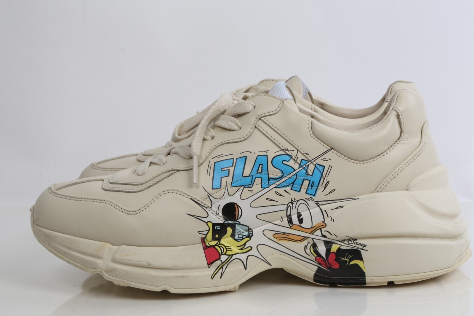 Disney x GUCCI Rhyton Flash Donald Duck Cream Leather… - Gem