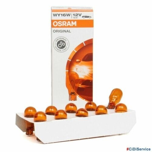2 x Osram WY16W Lamp 12V 16W W2.1 .5d all Glass Bulb W16W Orange 921NA ...