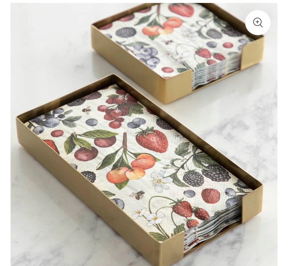 Hester & Cook Guest Napkin Holder Brass Gold - Napkin Tray | eBay