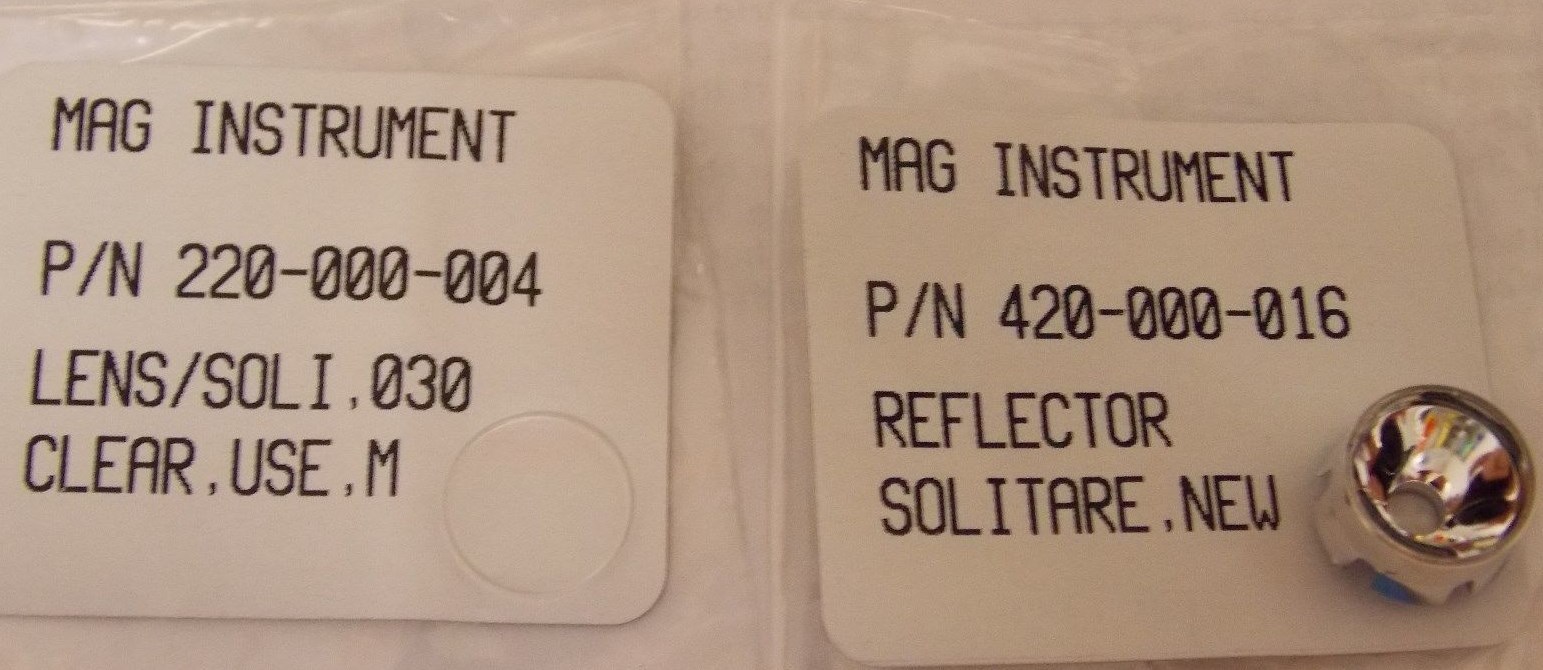 Authentic "AAA" Mini Maglite Solitaire Replacement Reflector and Lens ...