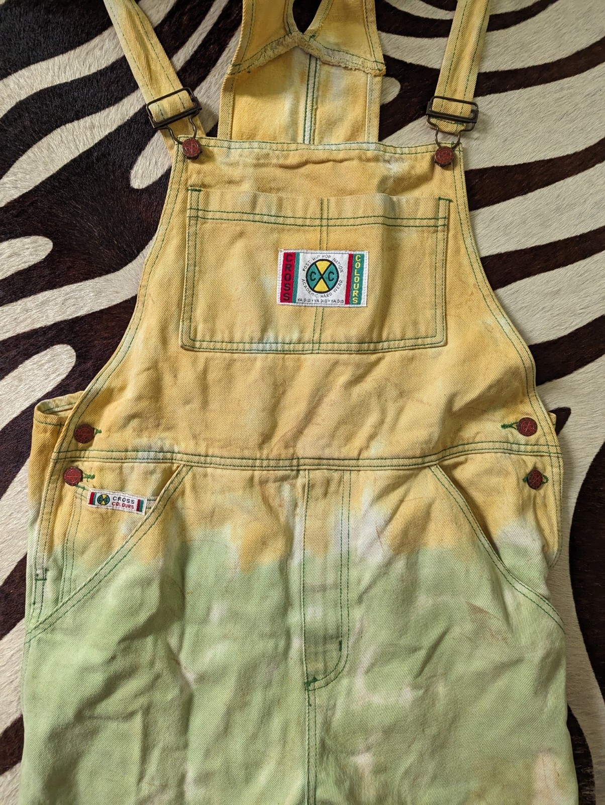 VTG Rare Cross Colours Overalls 90s Hip Hop Streetwea… - Gem