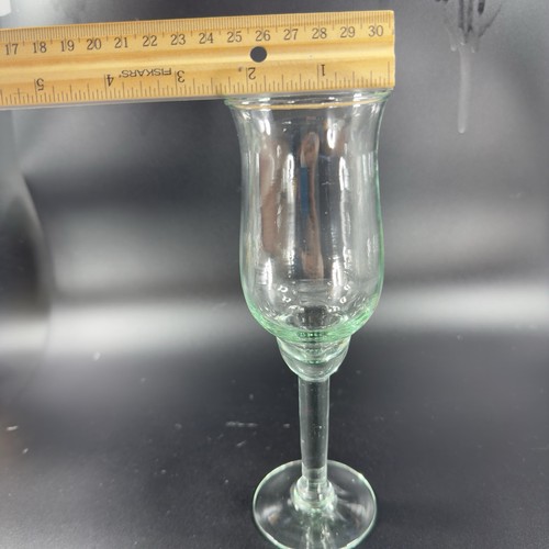 La Mediterranea Green Recycled Glass Goblet Flute Spain Hand Made Glass ...