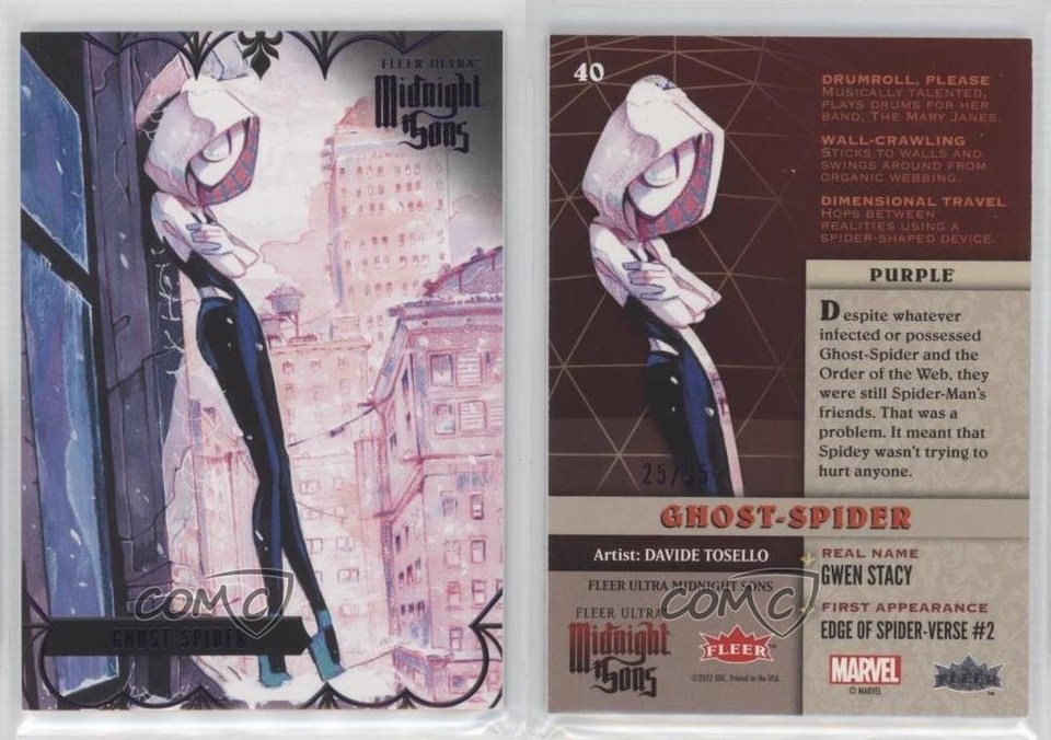2023 Fleer Ultra Midnight Sons Purple 25/35 Ghost-Spider #40 0kr0 | eBay